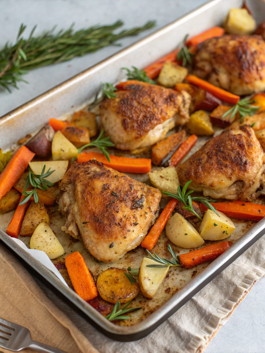 Sheet Pan Chicken Thighs and Root Vegetables